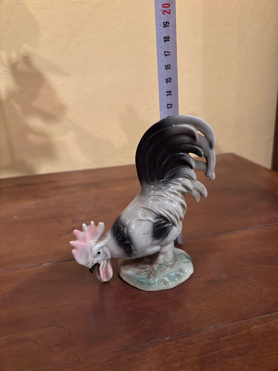 Vintage Porcelain Rooster Figurine - Hand-painted Farmhouse Decor ...