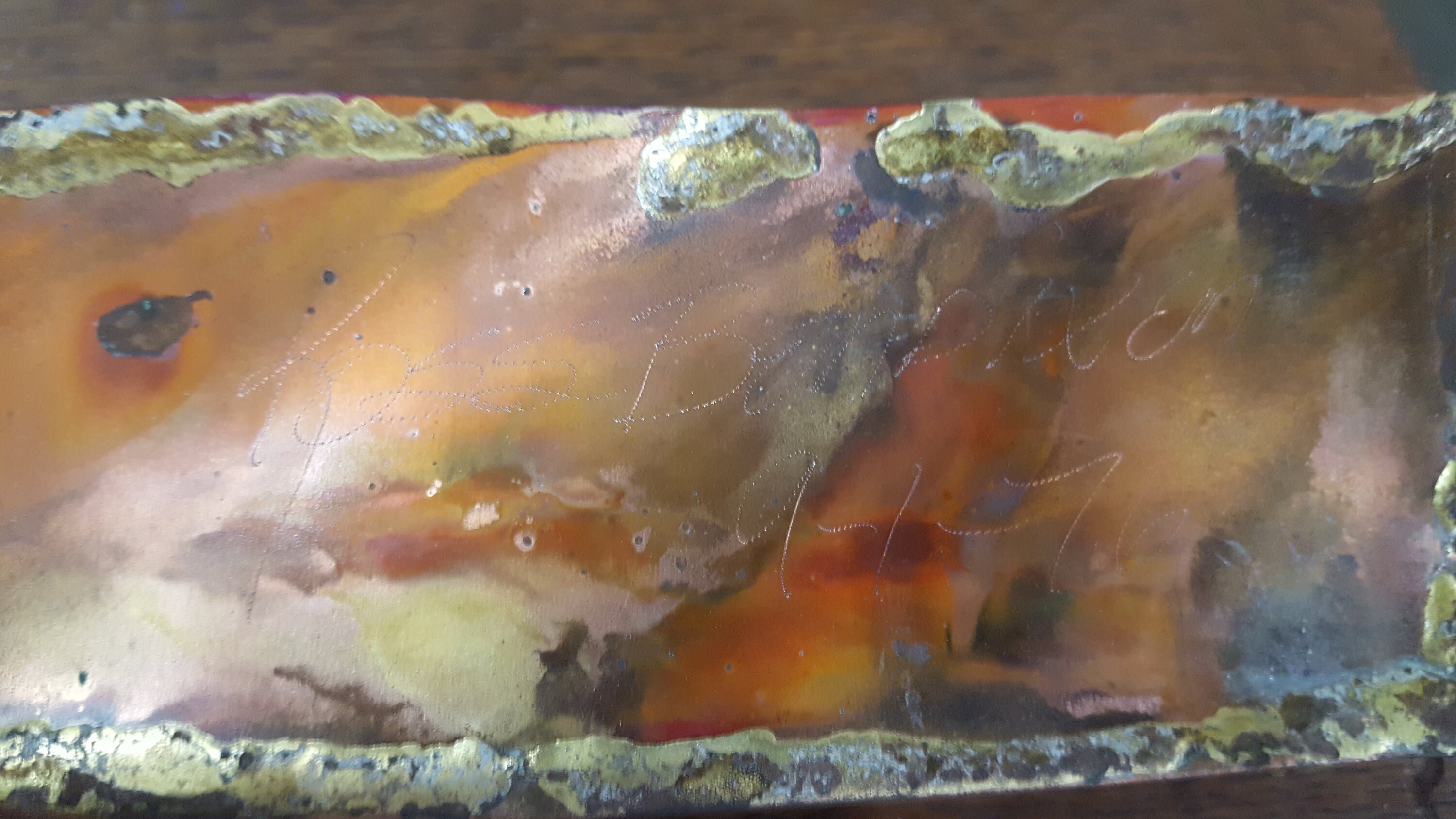 Ross Bendixen Metal Copper Wall Abstract SIGNED ROSS BENDIXEN 1-1-1976 ...