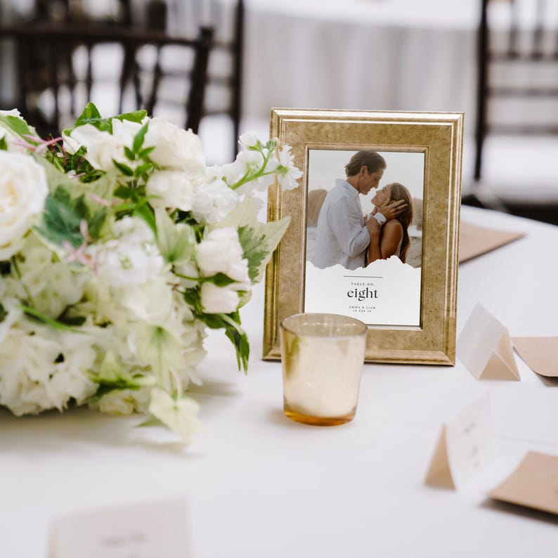 Wedding Table Numbers, Printable Photo Table Numbers, Table Number ...