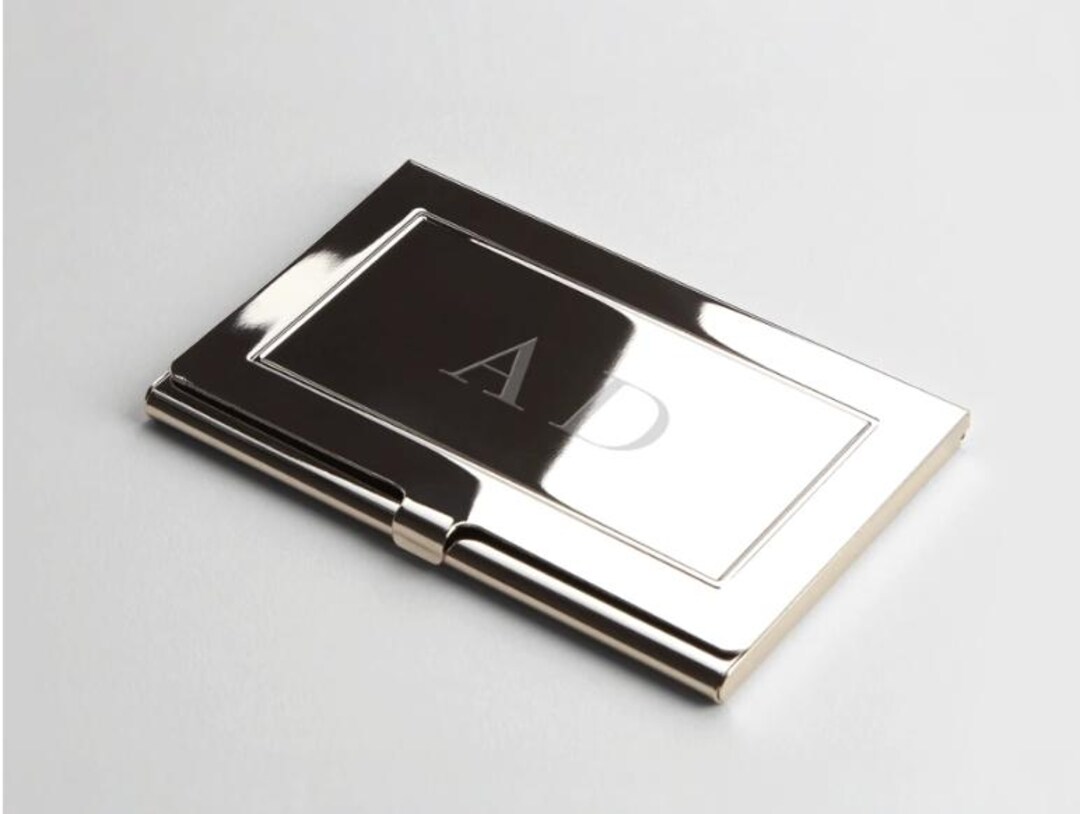 Engraved Stainless Steel Business Card Holder: Personalized Gift - Etsy