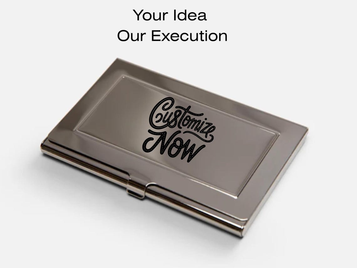Engraved Stainless Steel Business Card Holder: Personalized Gift - Etsy