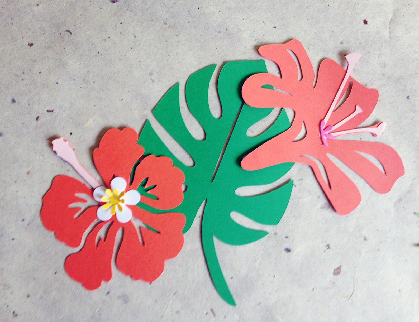 Tropical Leaves/flowers Cut Outs Set of 38 | Etsy