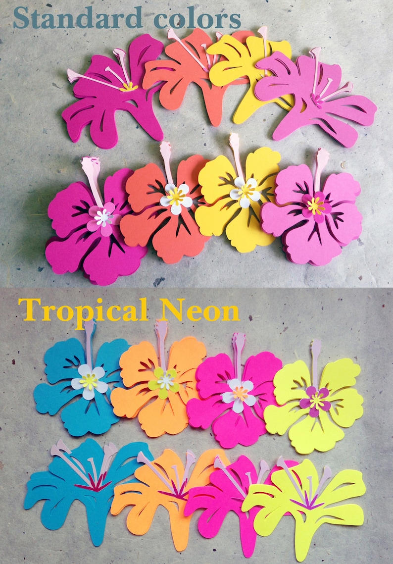 Tropical Leaves/flowers Cut Outs Set of 38 - Etsy