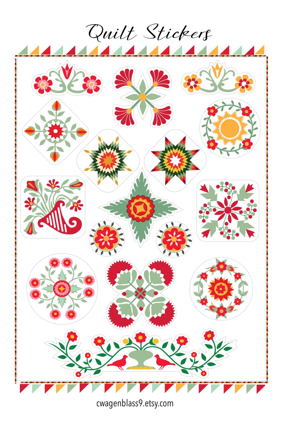 Quilt Stickers/stationery - Etsy