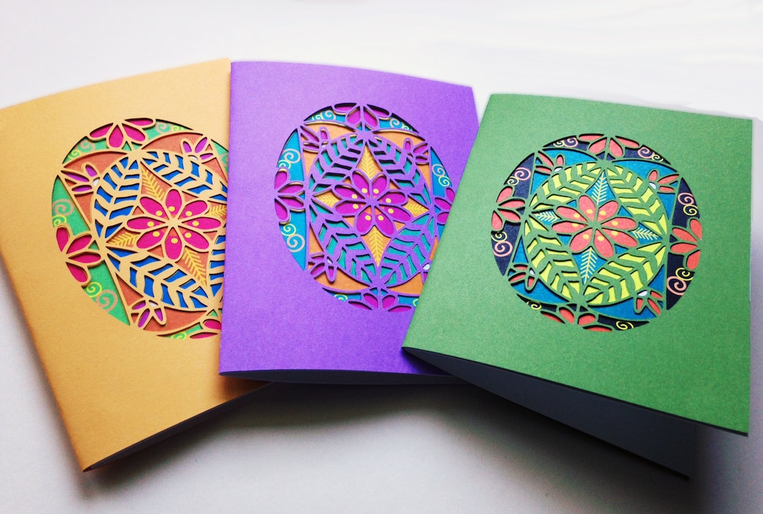 Paper Cut Cards Set of 3 - Etsy