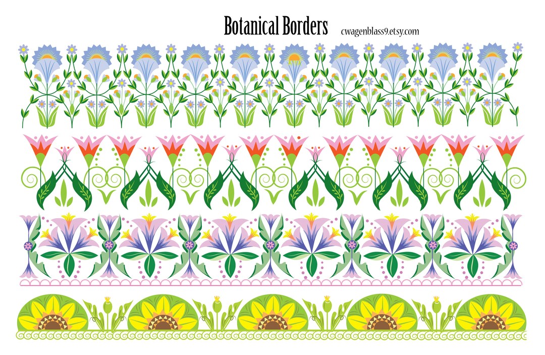 Floral Border Journal/scrapbook Stickers - Etsy