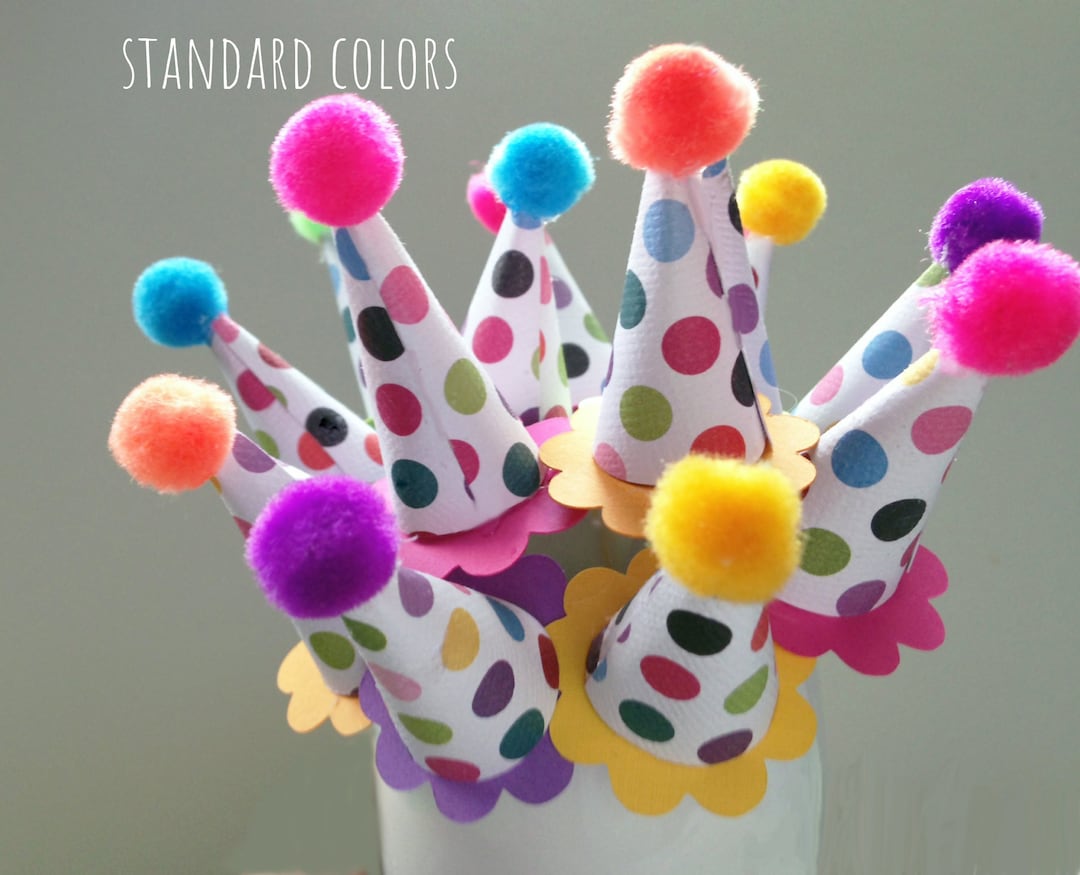 Party Hat Cupcake Toppers Set of 12 - Etsy