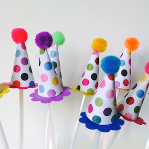 Party Hat Cupcake Toppers Set of 12 - Etsy