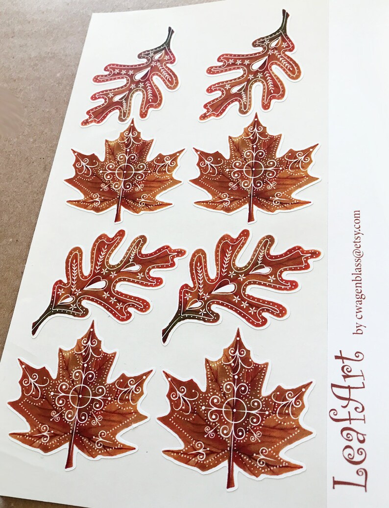 Leaf Art Stickers - Etsy