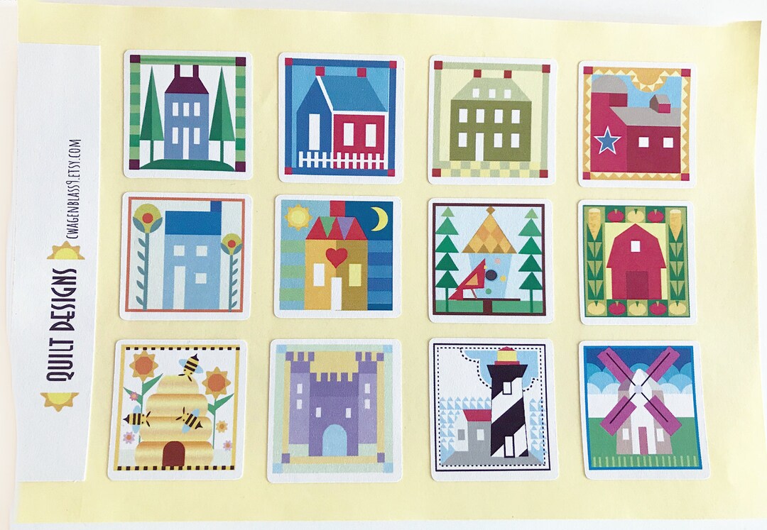 Quilt Block Scrapbook/journal Stickers - Etsy