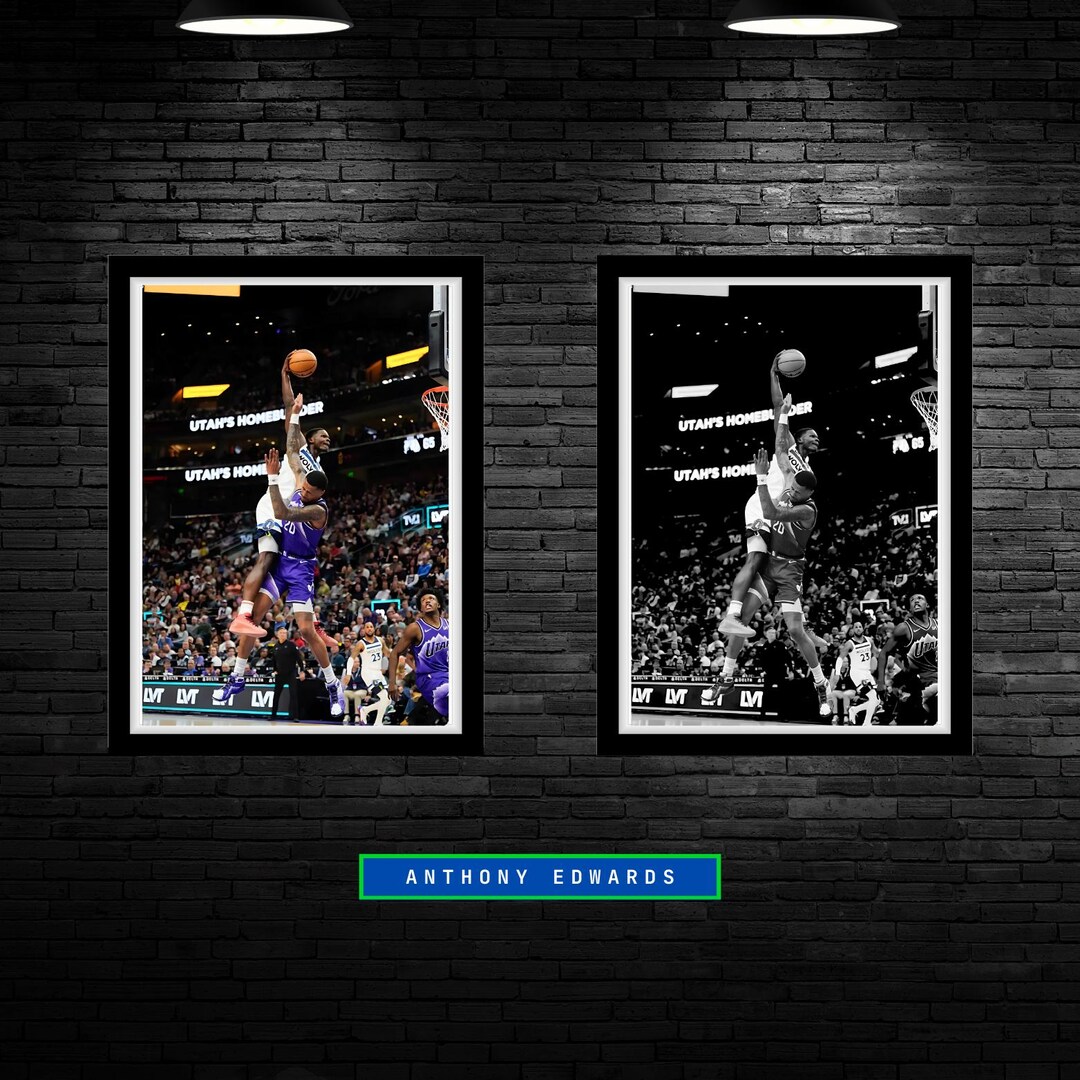 3 Anthony Edwards Dunking Wall Art Download Poster, Anthony Edwards ...