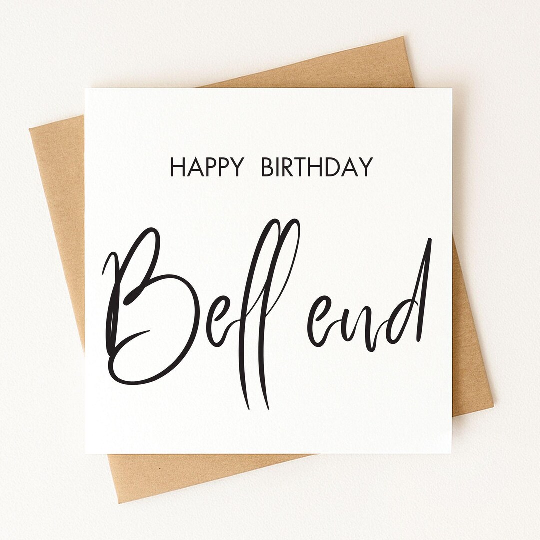 Funny Birthday Card | Happy Birthday Bellend | Minimalist Design ...