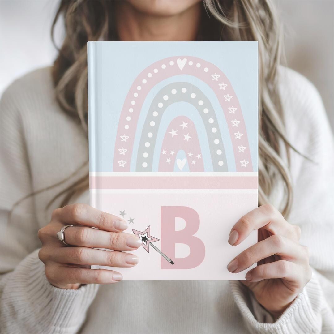 Personalized Girls Letter B Monogram Journal • Rainbow Magic Wand ...