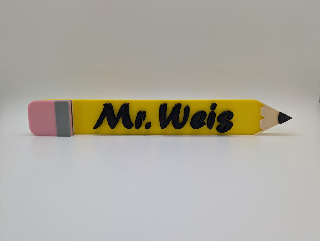Custom Pencil Teacher Desk Name Plate - Etsy