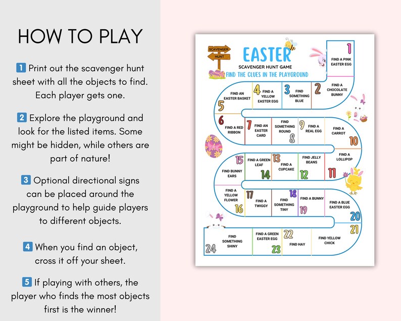 Printable Easter Scavenger Hunt Clues, Outdoor Game for Kids ...