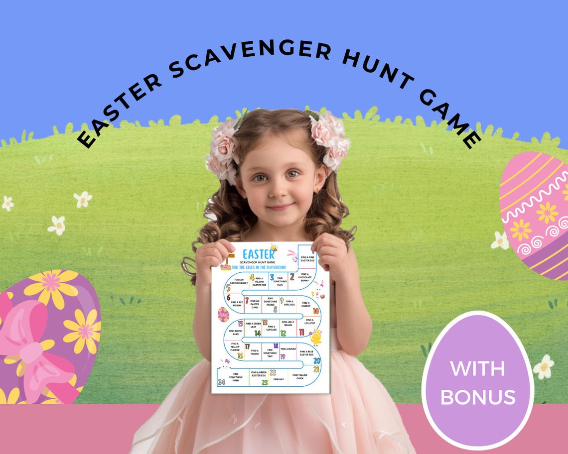Printable Easter Scavenger Hunt Clues, Outdoor Game for Kids ...