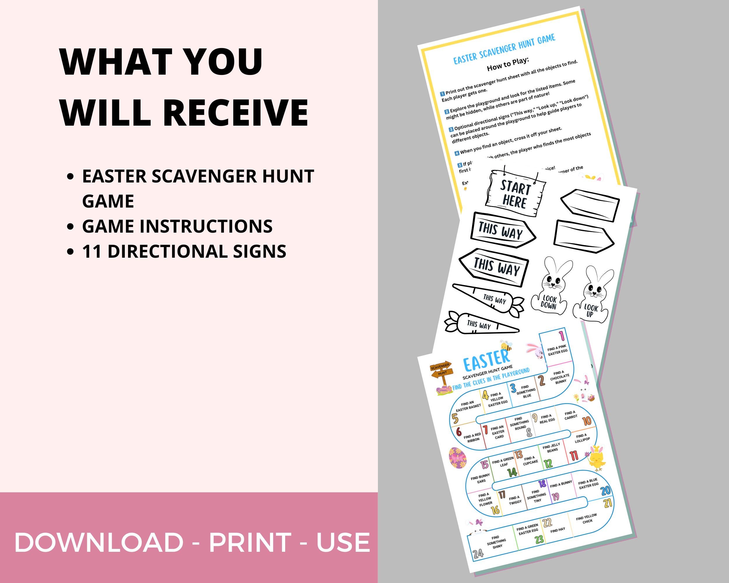 Printable Easter Scavenger Hunt Clues, Outdoor Game for Kids ...