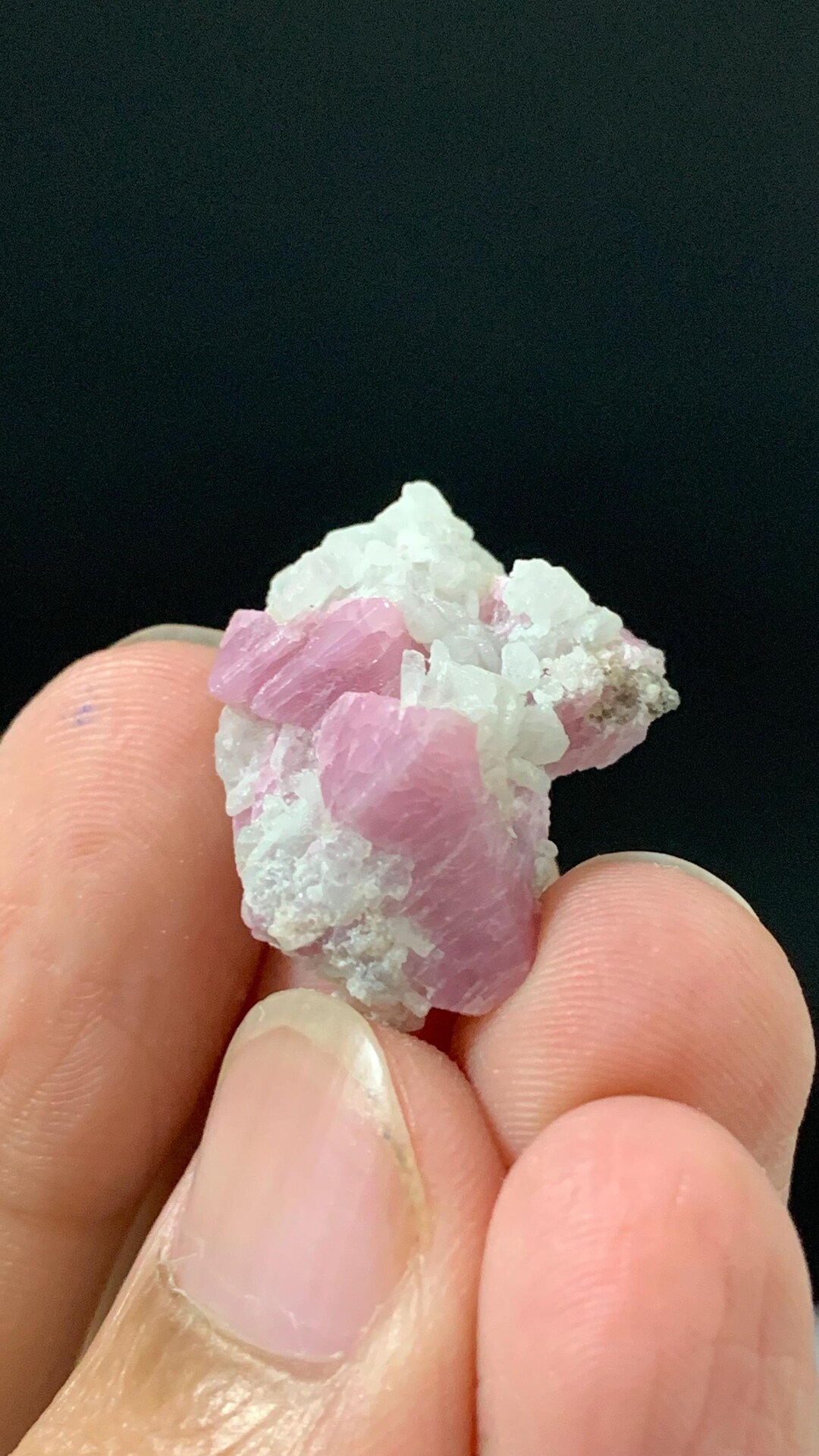Pink Spinel in White Matrix – 5.40g Raw Fluorescent Crystal Specimen ...
