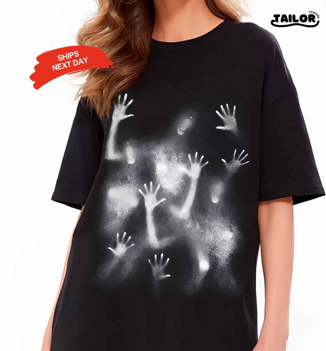 Ghost Handprint Shirt, Horror Movie Addict T-shirt, Unique Design ...