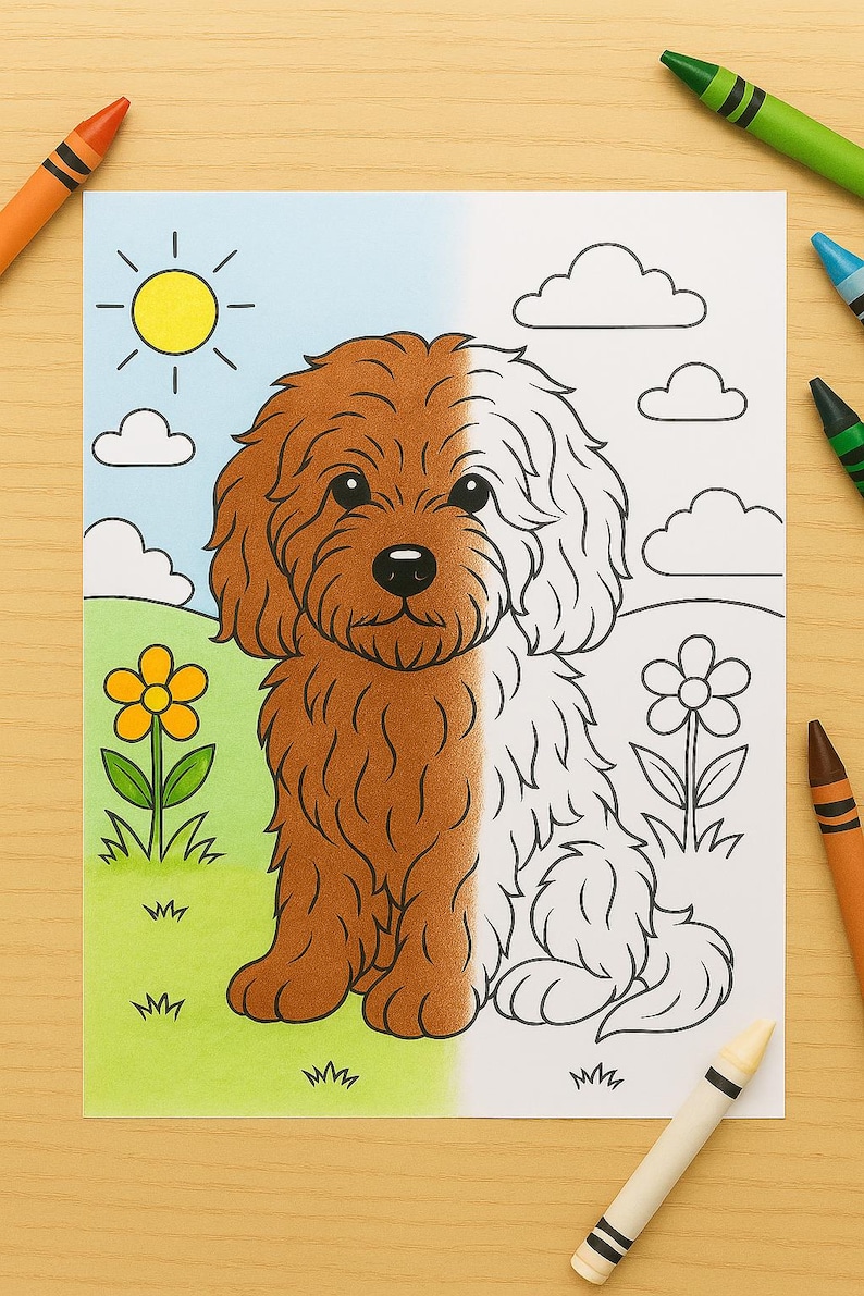 Cockapoo Colouring Page | Printable Dog Colouring Sheet for Adults ...
