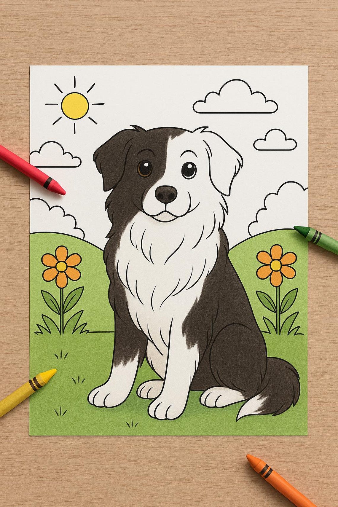 Border Collie Colouring Page | Printable Dog Colouring Sheet for Adults ...