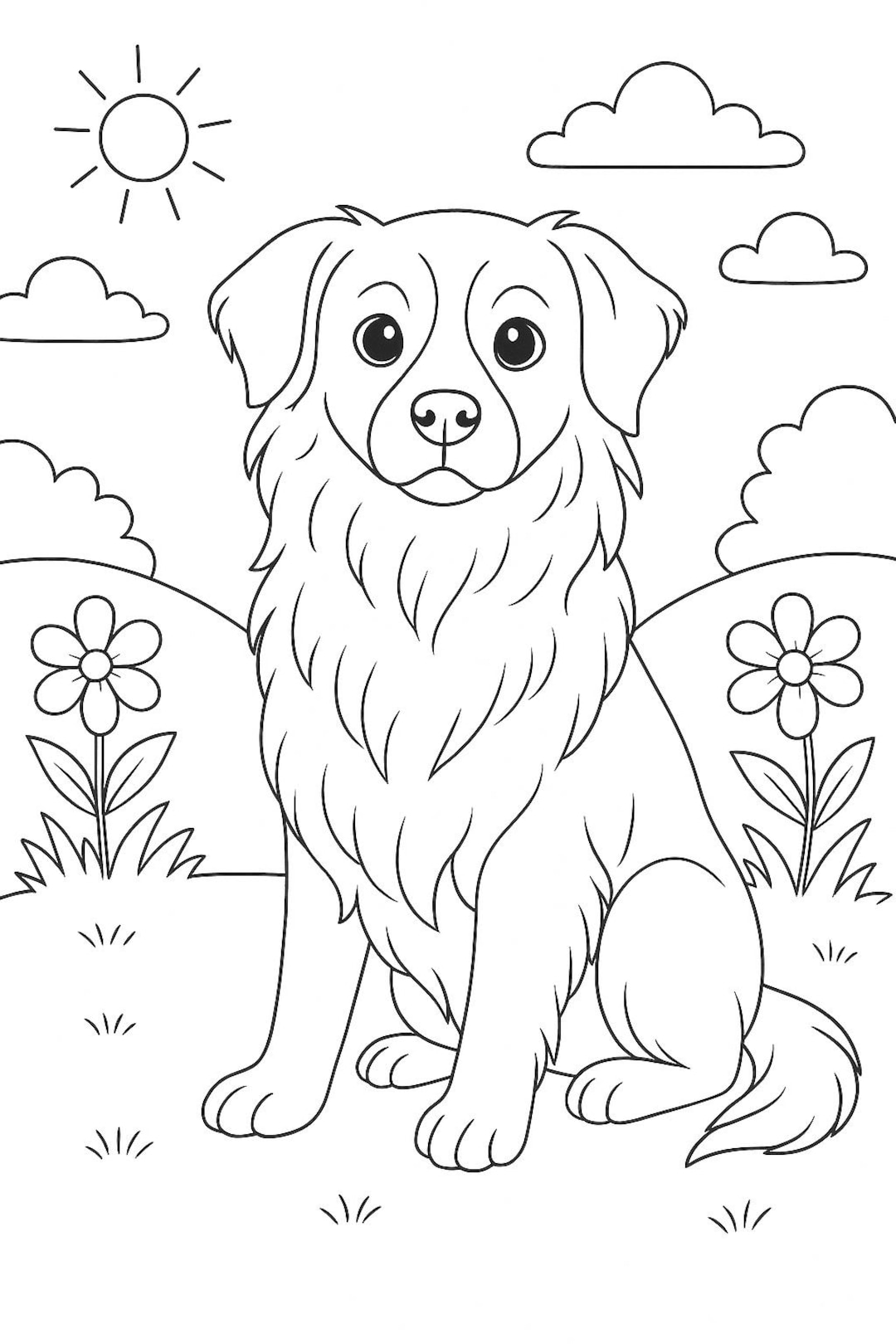 Border Collie Colouring Page | Printable Dog Colouring Sheet for Adults ...