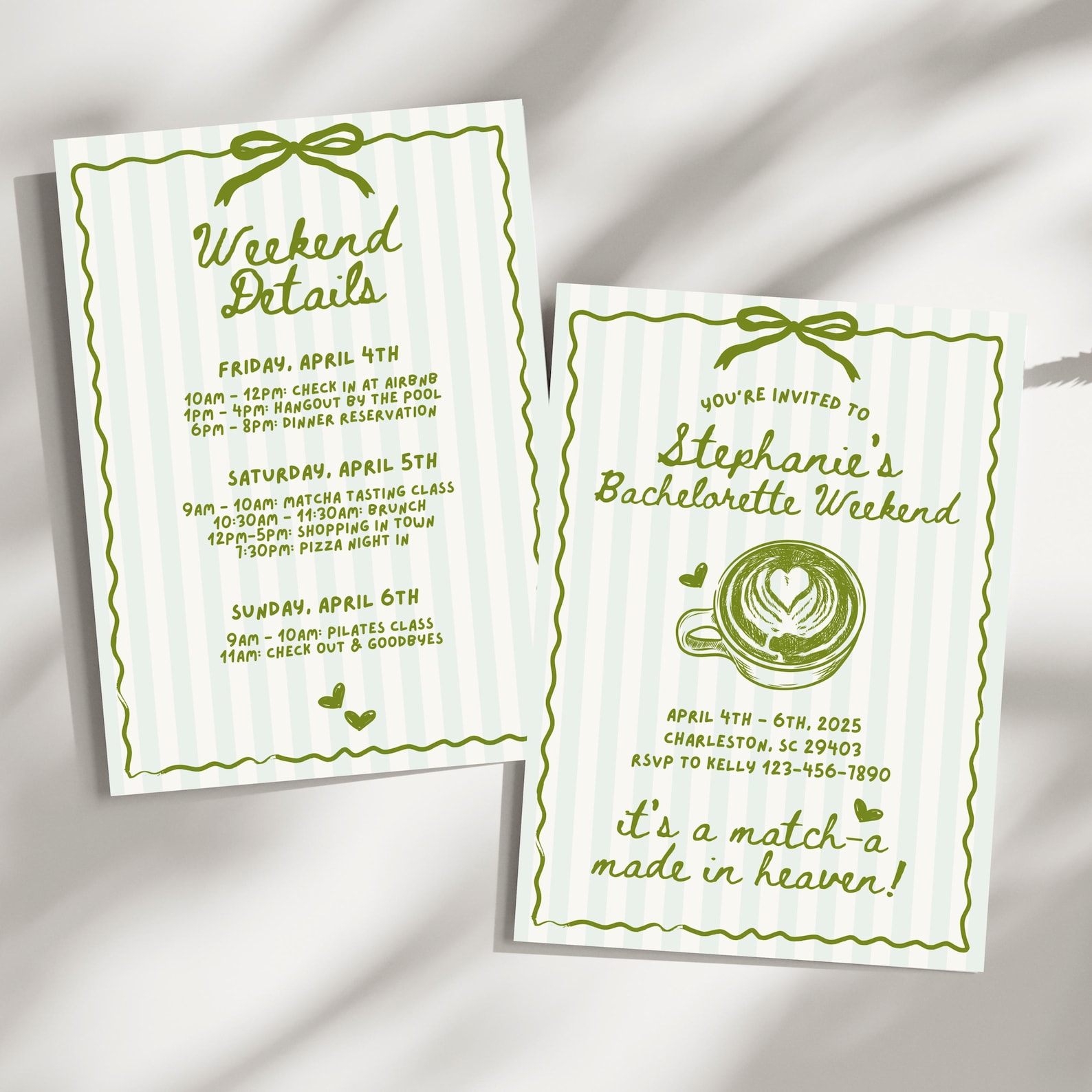Matcha Bachelorette Party Invite, Matcha Made in Heaven Invite, Matcha ...