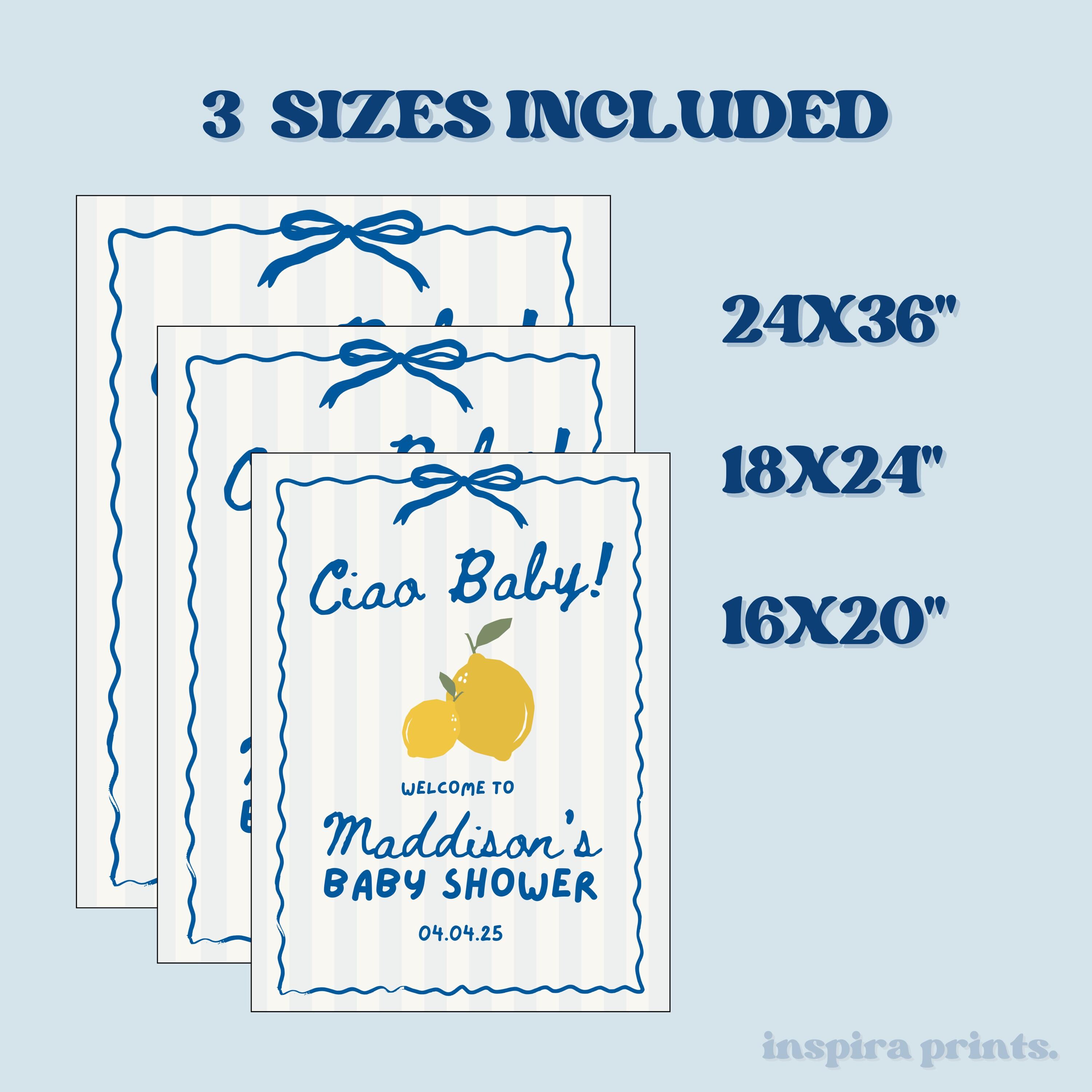 Ciao Baby Shower Welcome Sign, Ciao Bambino/bambina, Italian Baby ...