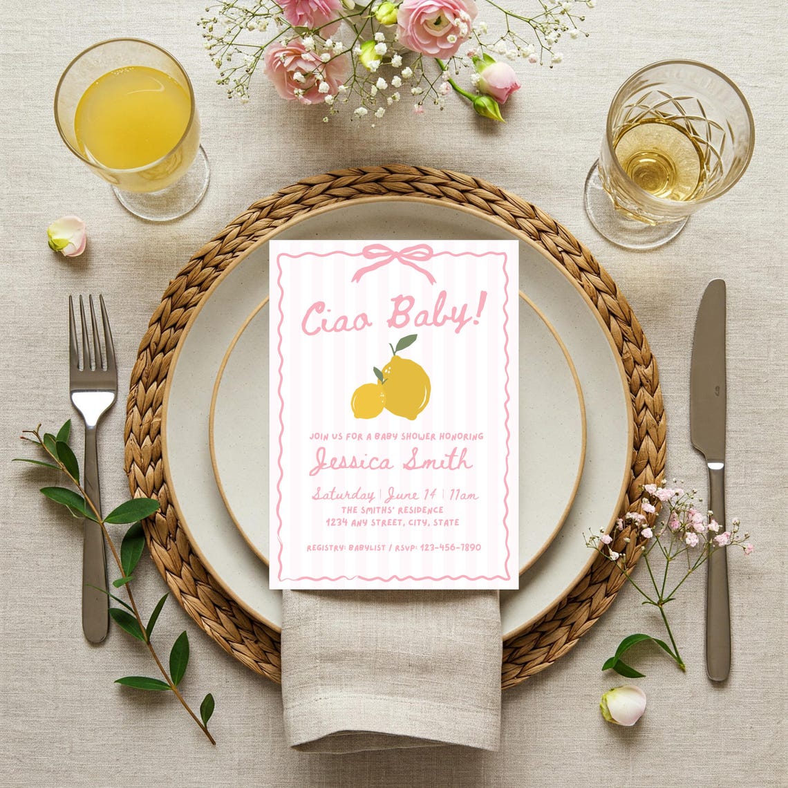 Ciao Baby Shower Welcome Sign, Ciao Bambina, Pink Italian Baby Shower ...
