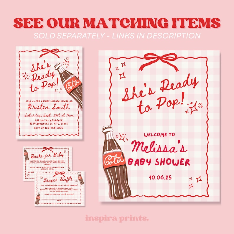 She's Ready to Pop Baby Shower Invite, Soda Pop Baby Shower Theme ...