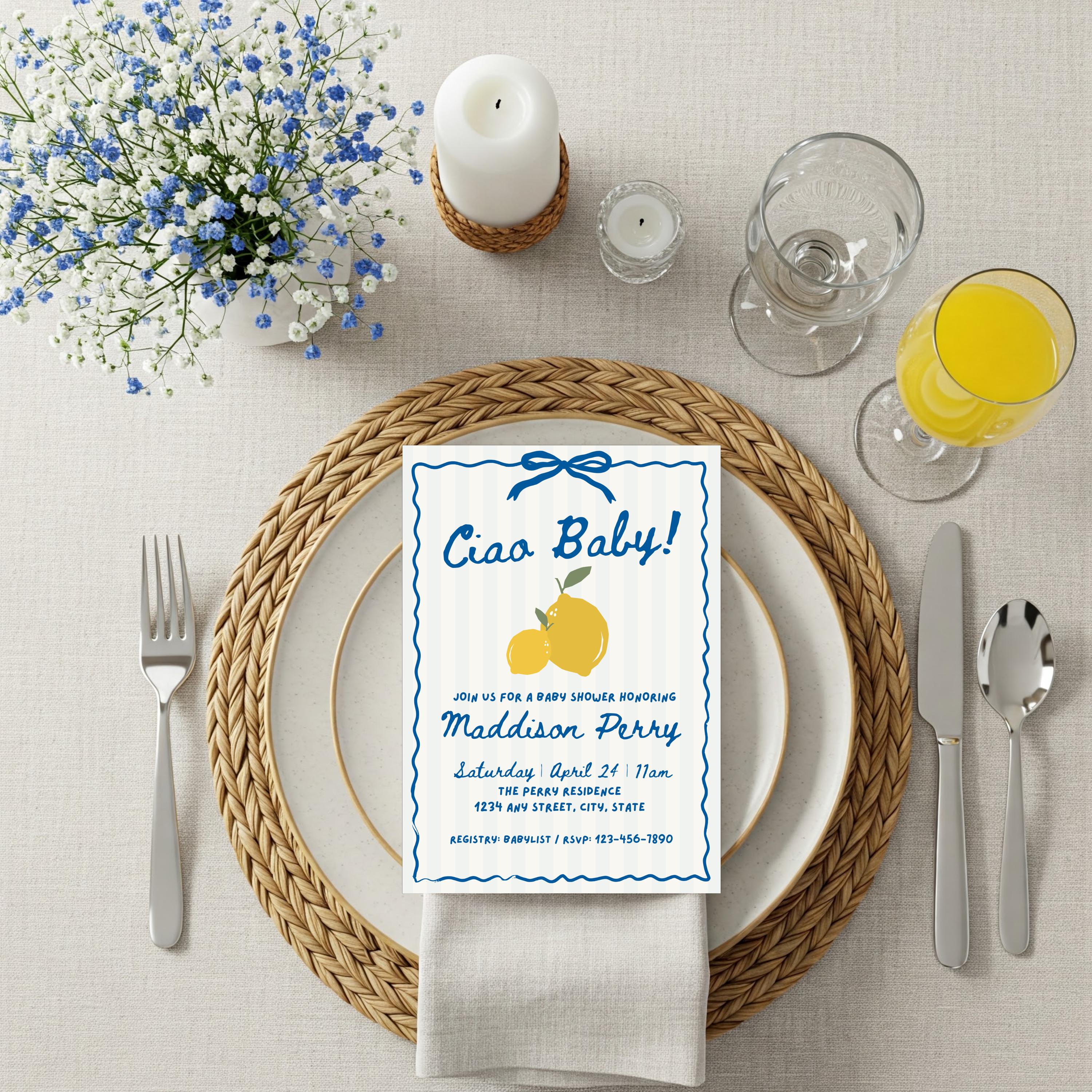 Ciao Baby Shower Welcome Sign, Ciao Bambino/bambina, Italian Baby ...