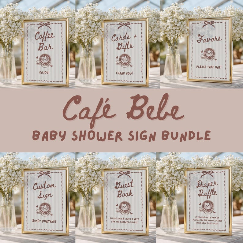 Coffee Baby Shower Drink Menu: A Baby is Brewing, Cafe Bebe Theme ...