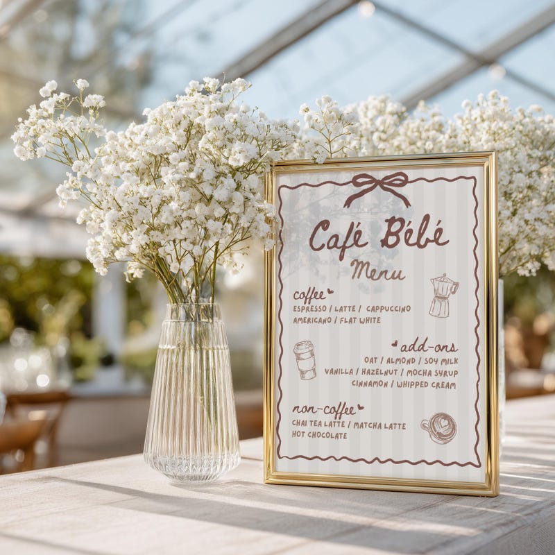 Baby Shower Cafe Menu - Etsy