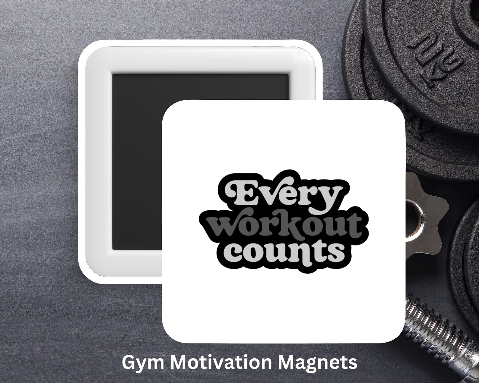 Gym Motivational Quotes Magnets - Set of 3 Custom Fridge Magnets for ...