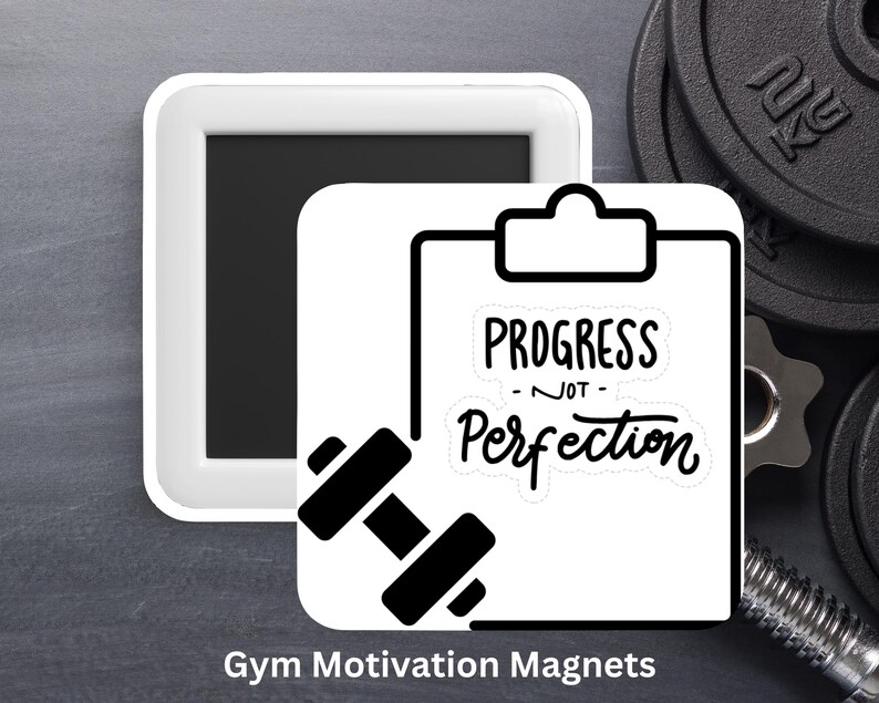 Gym Motivational Quotes Magnets - Set of 3 Custom Fridge Magnets for ...
