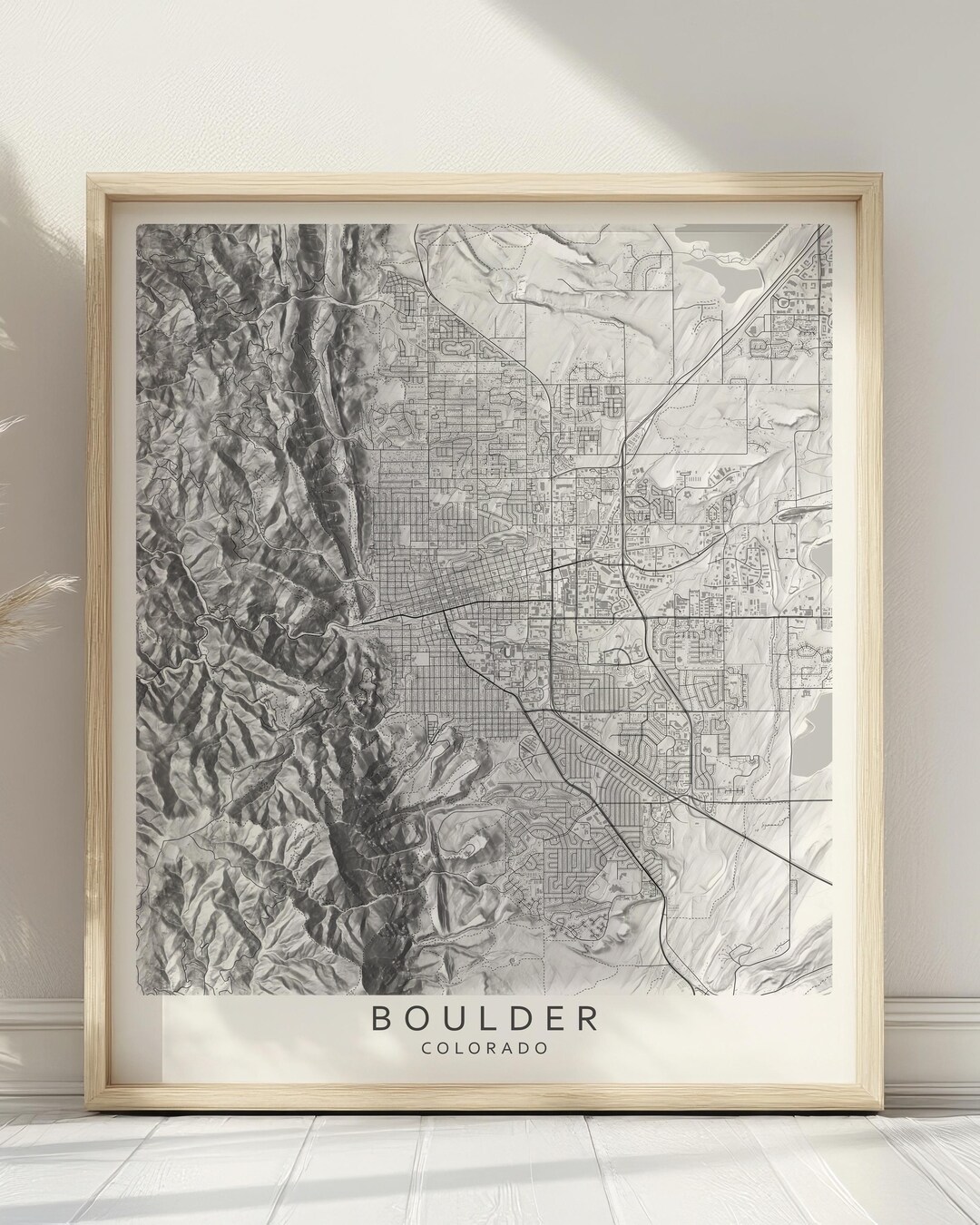 Boulder Colorado Wall Map Print | Minimalist | Terrain - Etsy