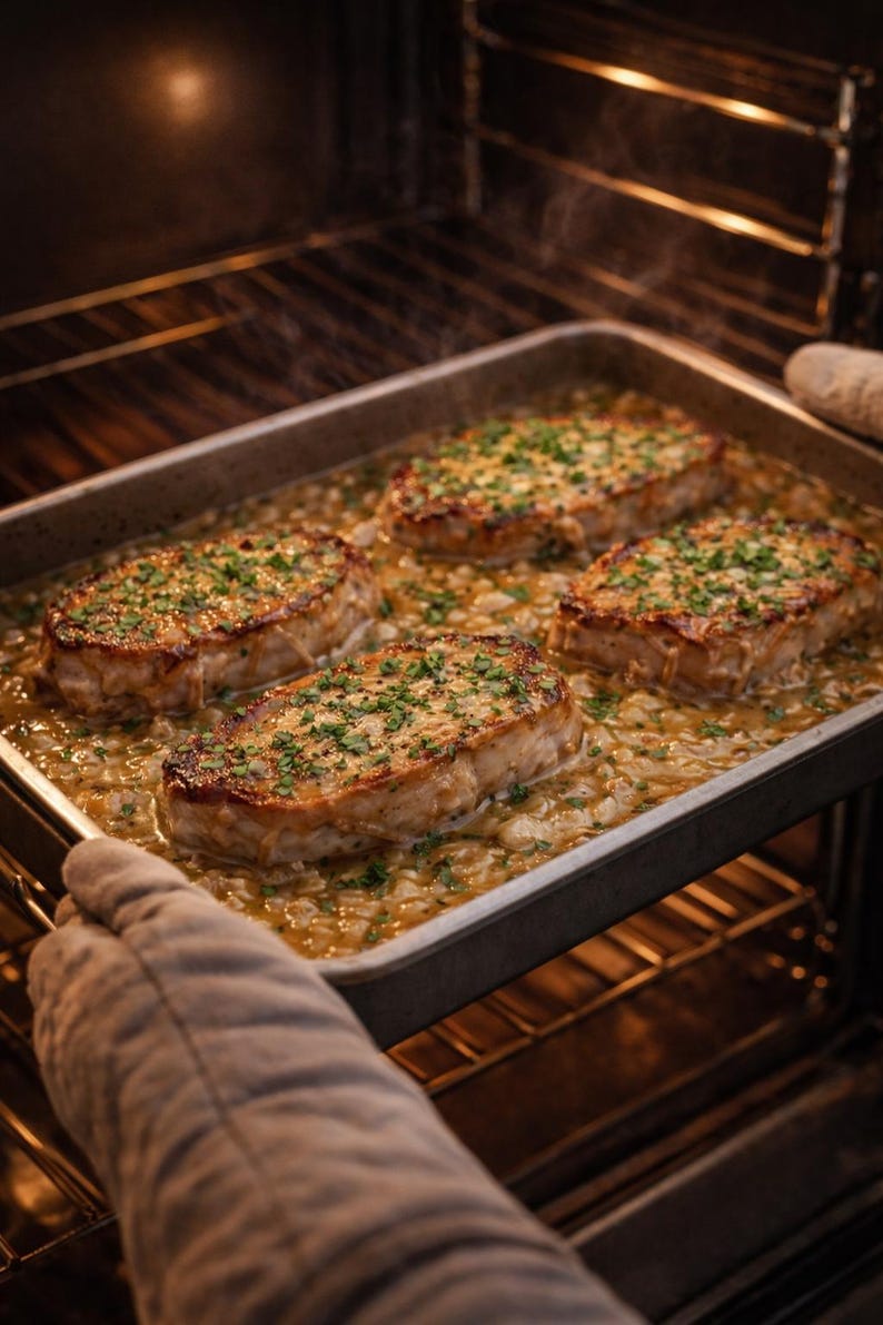 Smothered Pork Chops Recipe PDF - Etsy