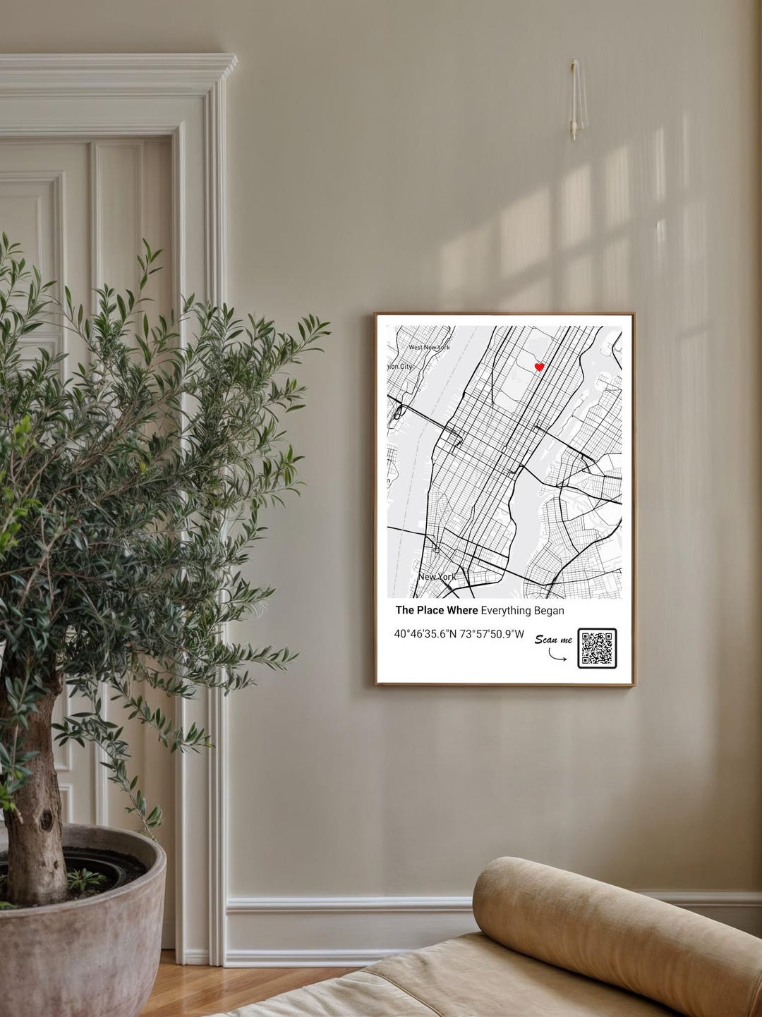 Personalized QR Code Map Poster - Etsy UK