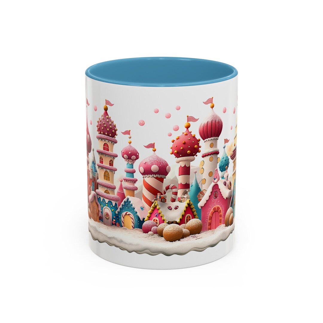 Candyland Mug for Kids, 11oz, Gingerbread Houses Tea Cup, Candy Canes ...