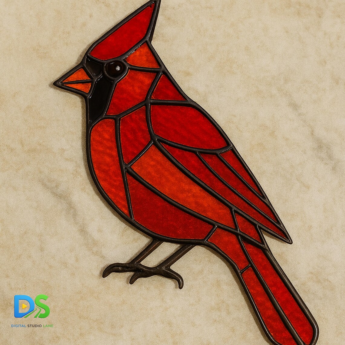 Red Cardinal Stained Glass Pattern, Cardinal Suncatcher, Modern Stained ...