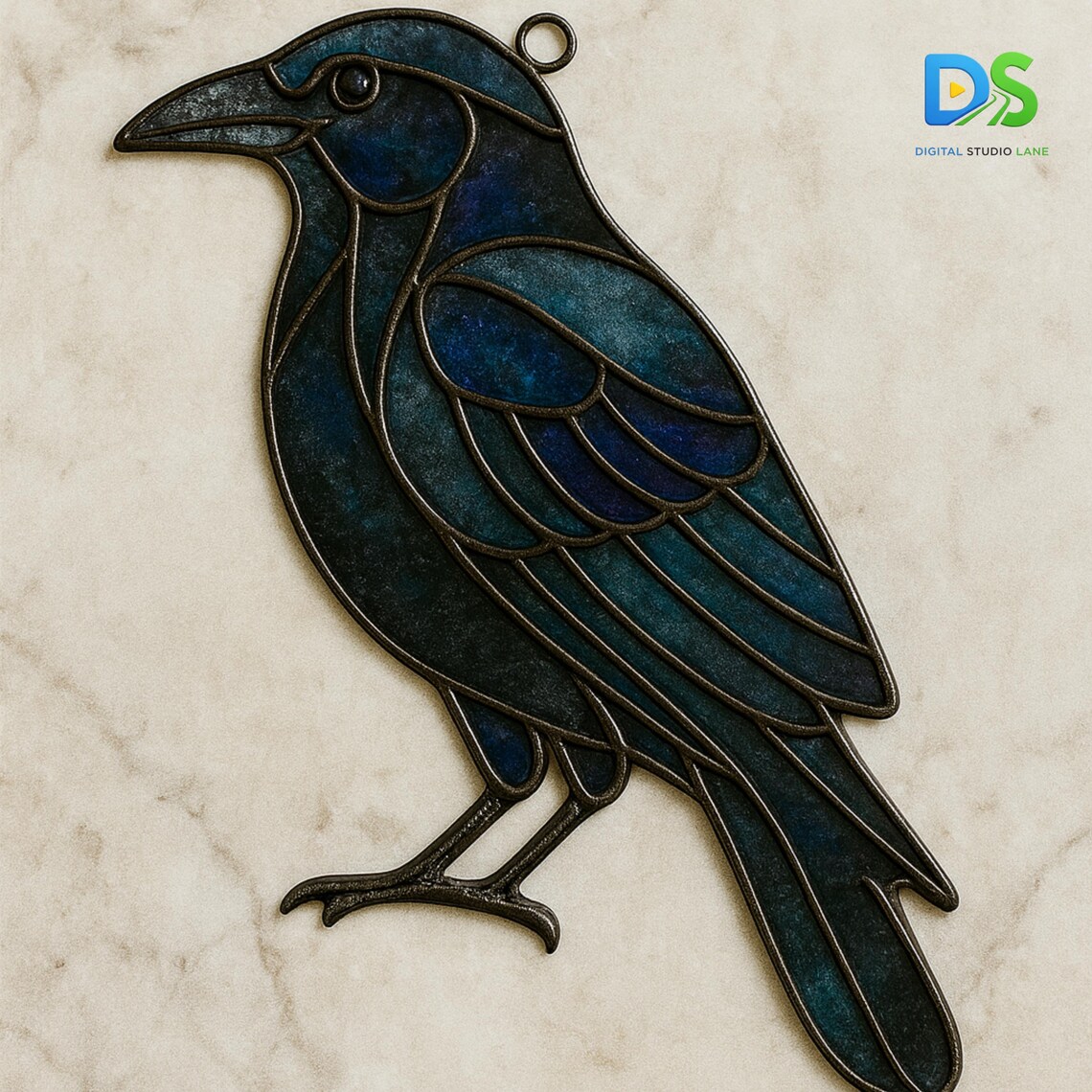 Black Raven Stained Glass Pattern, Raven Suncatcher, Modern Stained ...