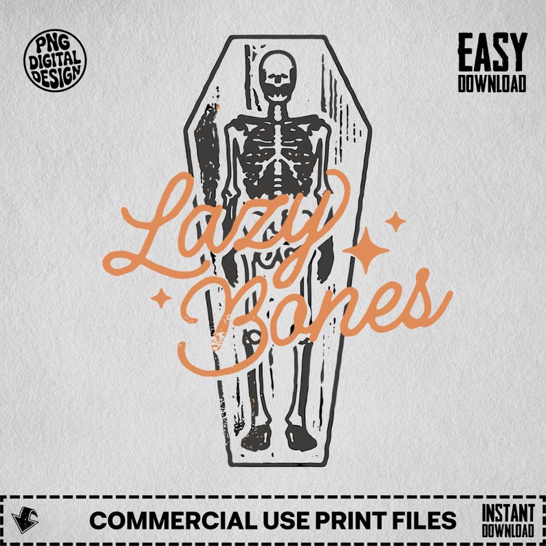 Lazy Bones Skeleton, Vintage Clipart PNG, Halloween Clipart, Spooky ...