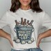 Working on My Bucket List PNG, Beer Bucket Clipart, Retro Summer Design ...