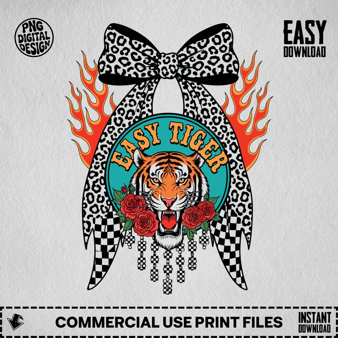 Easy Tiger Vintage Clipart Png, Retro Tiger Graphic, Leopard Print ...