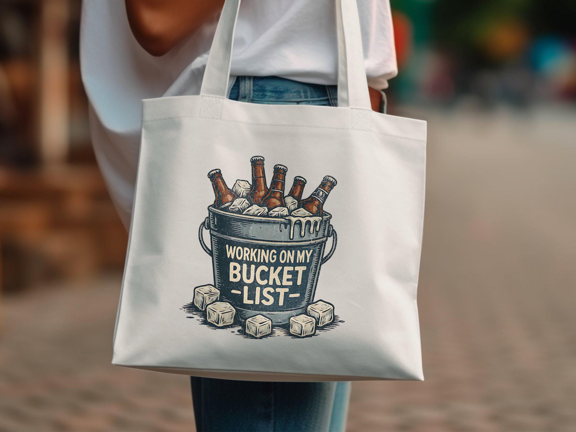 Working on My Bucket List PNG, Beer Bucket Clipart, Retro Summer Design ...