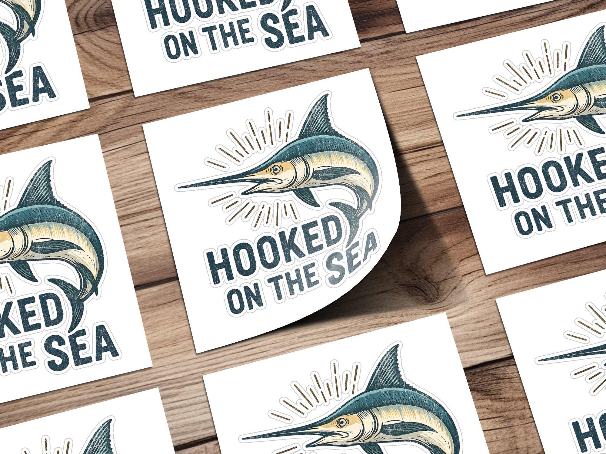 Hooked on the Sea Vintage Clipart Png, Marlin Fish Illustration ...