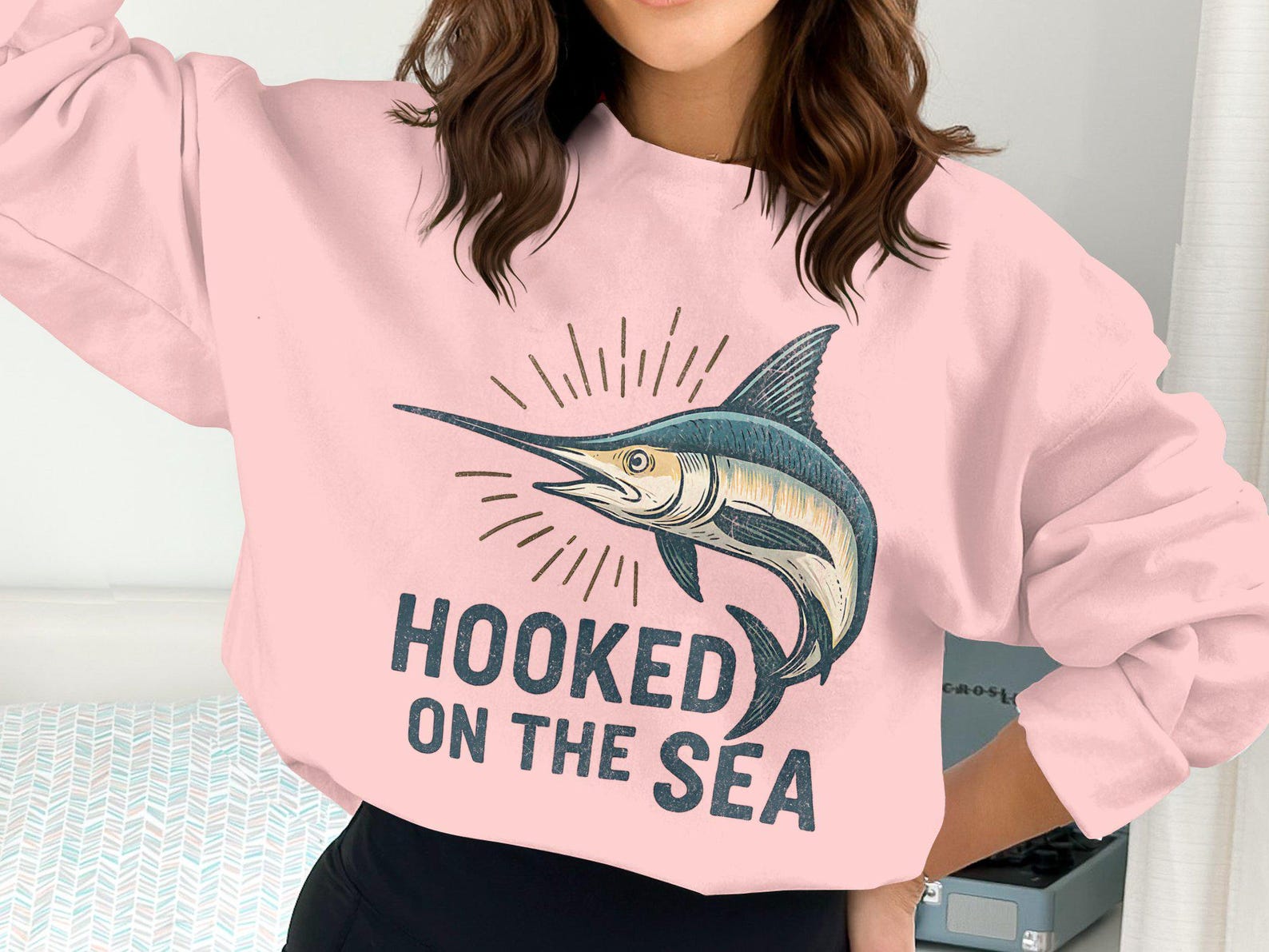 Hooked on the Sea Vintage Clipart Png, Marlin Fish Illustration ...