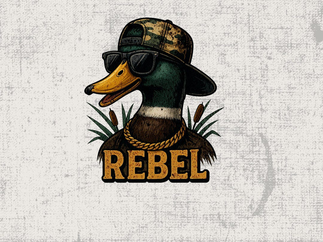 Retro Vintage Western Rebel Duck, Funny Cool Duck With Sunglasses ...