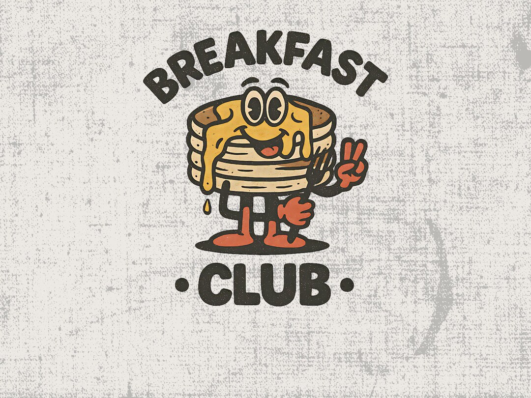 Vintage Western Breakfast Club PNG, Retro Pancake Art Digital Download ...