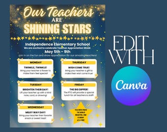 Teacher Appreciation Week Flyer - Wicked Theme Flyer - Digital Editable ...